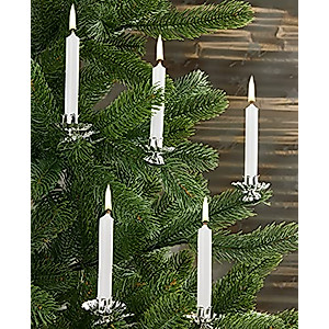 BRUBAKER Tree Candles - Pack of 20 - White - 3¾ x ½ Inches (9.5 x 1.27cm) - Made in Europe - Pyramids, Carousels & Chimes