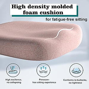 Ergonomic Office Chair, High Back Mesh Desk Chair with Molded Foam Cushion, Adjustable Headrest, Lumbar Support, Lock Function (Petal Pink)