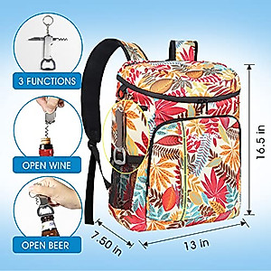 Scothen Cooler Backpack with 12 Ice Packs - Keeps 54 Cans Cold for Up to 24 Hours - Waterproof & Leak Proof Insulated Backpack Cooler -Lightweight Lunch Backpack for Men Women Beach Hiking Camping