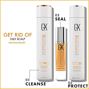 GK HAIR Global Keratin Balancing Shampoo 10.1 Fl Oz For Dry Damaged Oily Greasy & Color Treated Hair, Restores pH Levels, Sulfate-Paraben Free Daily Conditioning Deep Cleanser & Impurities Remover