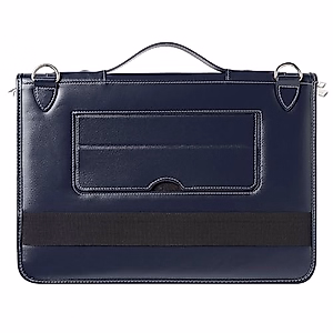 Broonel Blue Leather Laptop Messenger Case - Compatible with Dynabook Portégé X40L-K 14" Laptop