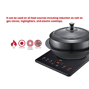 TULGIGS IH Korean Traditional Iron Pot Rice Gamasot Ceramic Cauldron Made in Korea 9.4424cm