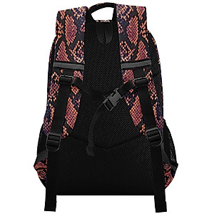 ALAZA Snake Print Animal Skin Backpack Purse for Women Men Personalized Laptop Notebook Tablet School Bag Stylish Casual Daypack, 13 14 15.6 inch
