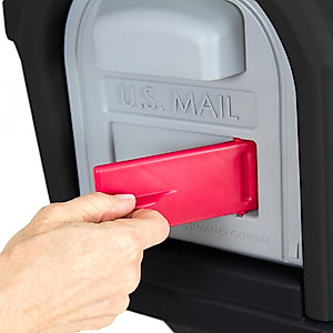 Simplay3 Classic Plastic Residential Mailbox & Post Mount Combo Kit with 2 Access Doors - Black