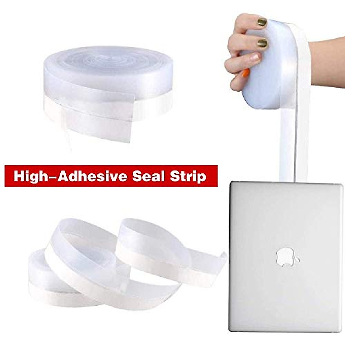 Weather Stripping Door Seal Strip,8M/26ft Door Strip Bottom for Doors Silicone Sealing Sticker Adhesive for Doors and Windows Gaps of Anti-Collision Silicone (25MM, Transparent)