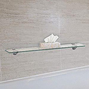 Fab Glass and Mirror S-12x21RECCHBR Rectangle Glass Shelf, 12" X 21", Clear