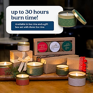 Paraffin-Free Scented Candle in Gold Tin, Vegan Palm Wax Candles, Spicy & Christmassy Scented Candles, Holiday or Birthday Gifts for Women & Men, 30-Hour Burn Time, 6 oz - GoodLight (Noble Fir)