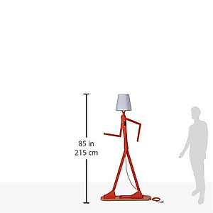 HROOME Cool Creative Floor Lamps Wood Tall Decorative Corner Reading Standing Swing Arm Light for Living Room Bedroom Office Farmhouse Kids Boys Girls Gift - with LED Bulb (Orange)