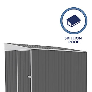 Durango 5 Ft. x 10 Ft. Metal Storage Shed DIY Woodland Gray Galvanized Steel Bike Shed for Tools, Lawn & Garden Equipment, Outdoor Patio Furniture, Perfect in Backyard, Garden Lean to Shed Kit