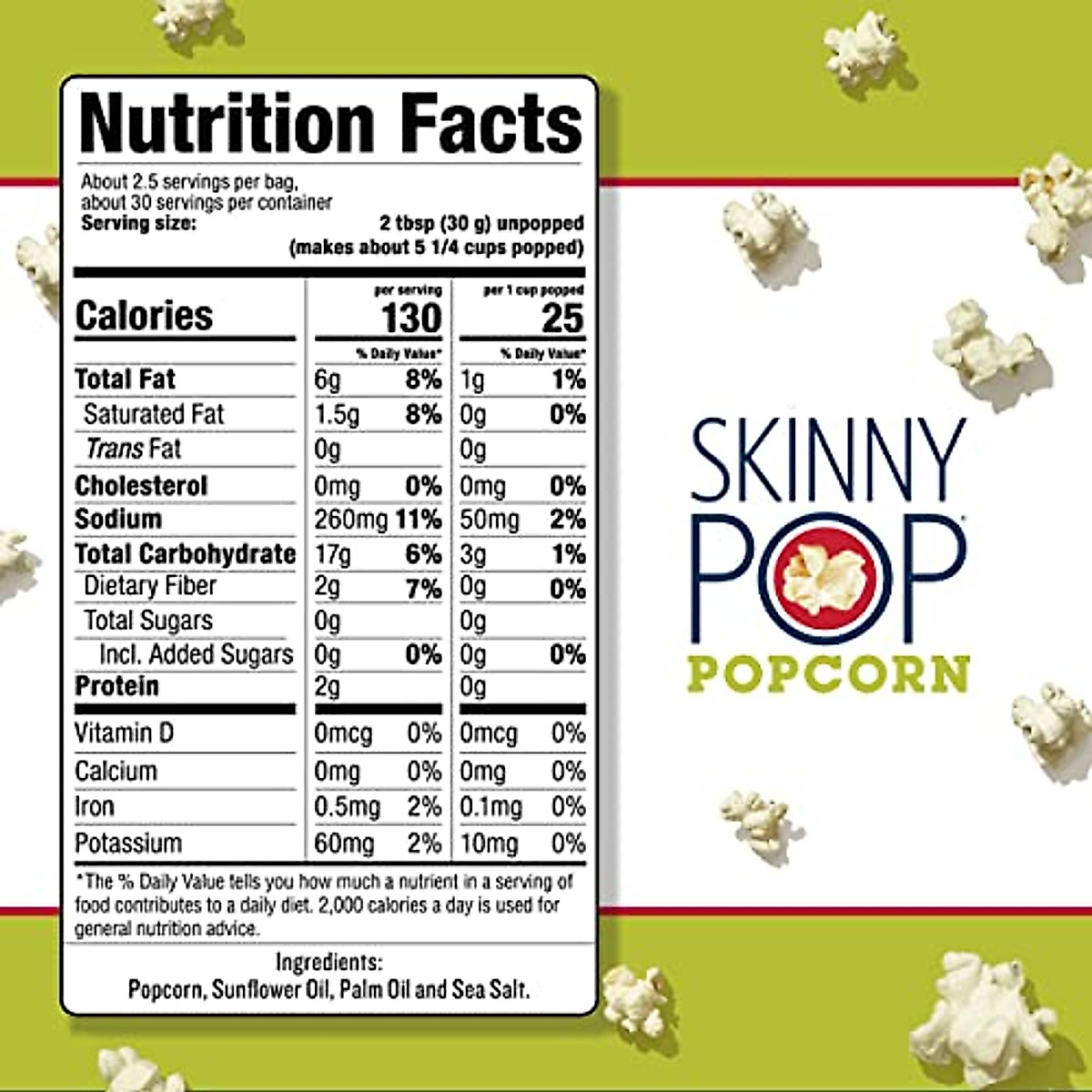 SkinnyPop Sea Salt Microwave Popcorn Bags, Healthy Snacks Microwavable Bags, 2.8 Oz, 12 Boxes (3 Bags per Box), 36 Bags Total, Skinny Pop, Healthy Popcorn, Gluten Free, 2.8 Ounce (Pack of 36)