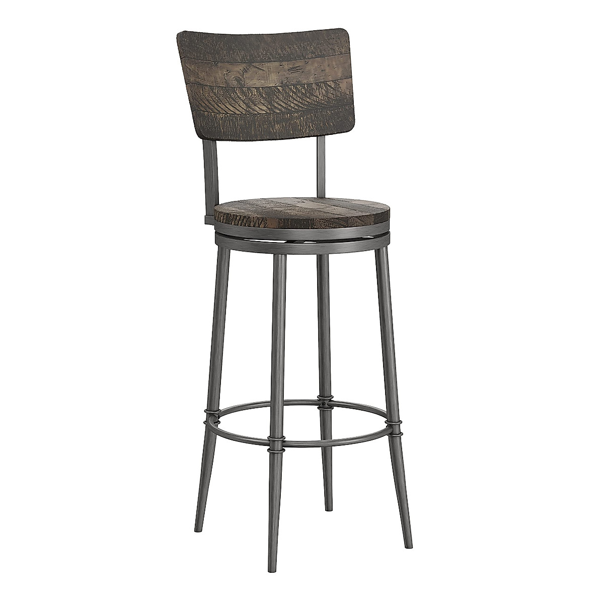 Hillsdale Jennings 30" Metal Farmhouse Bar Stool in Gray Finish