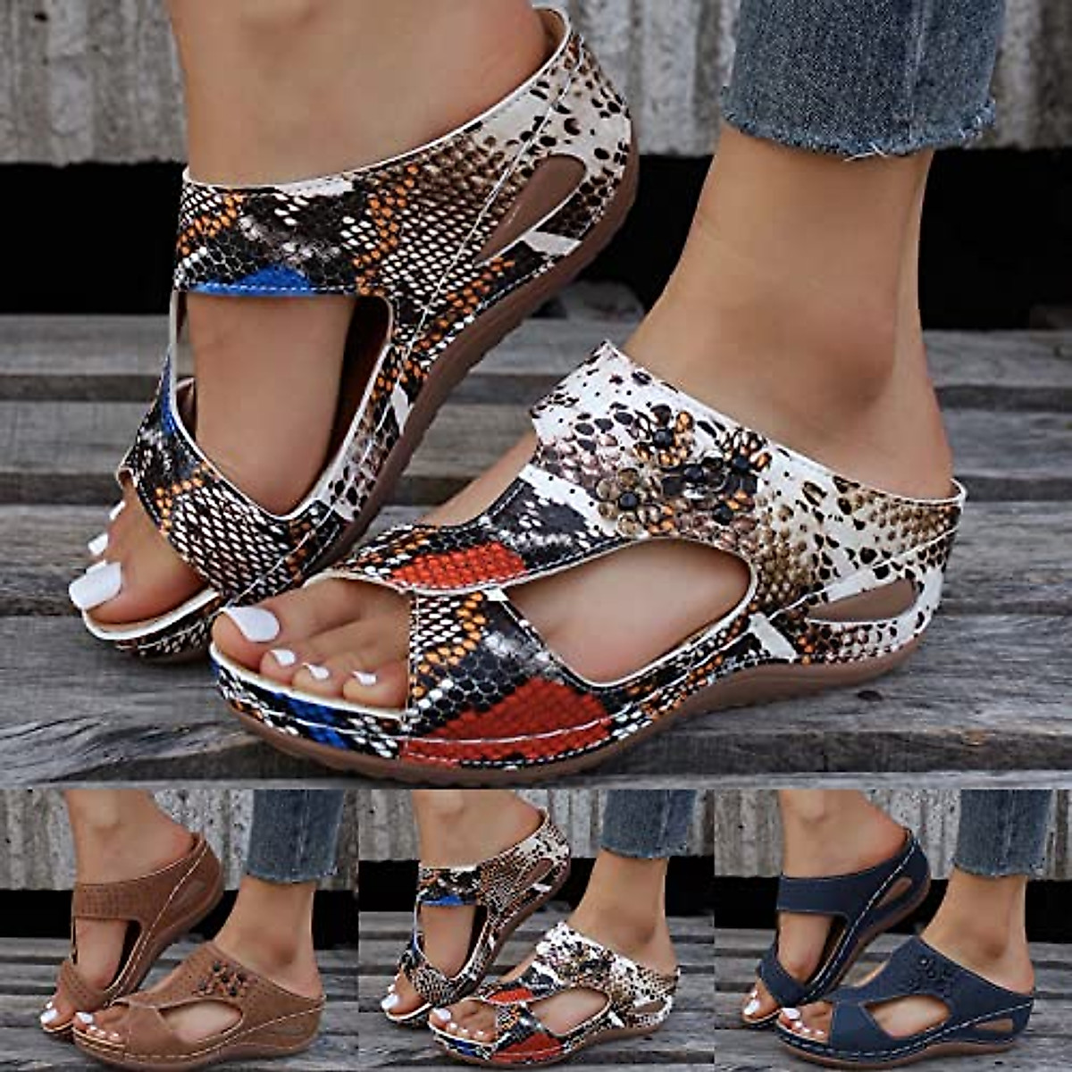 Sandals Women Dressy Beach Beach Sandals Casual Walking Non Slip Orthotic Wedge Sandals Prime Deals of The Day Today Only