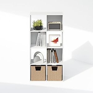 Furinno Pelli Cubic Storage Cabinet, Bookcase, Bookshelf, 8-Cube, White