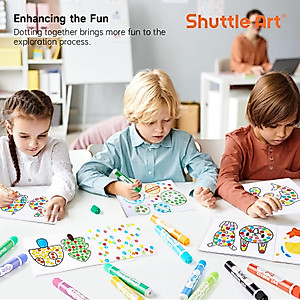 Shuttle Art Washable Dot Markers 36 Colors with Free Activity Book, Fun Art Supplies for Kids Toddlers and Preschoolers, Non Toxic Water-Based Paint Daubers, Dot Art Markers