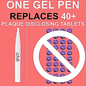 Plaque Disclosing Gel Pens for Teeth, 150 Uses, Dental Disclosing Tablet Gel for Kids & Adults - Shows Plaque, Helps Teach Kids Teeth Brushing Habits for Clean Teeth - by Idyll