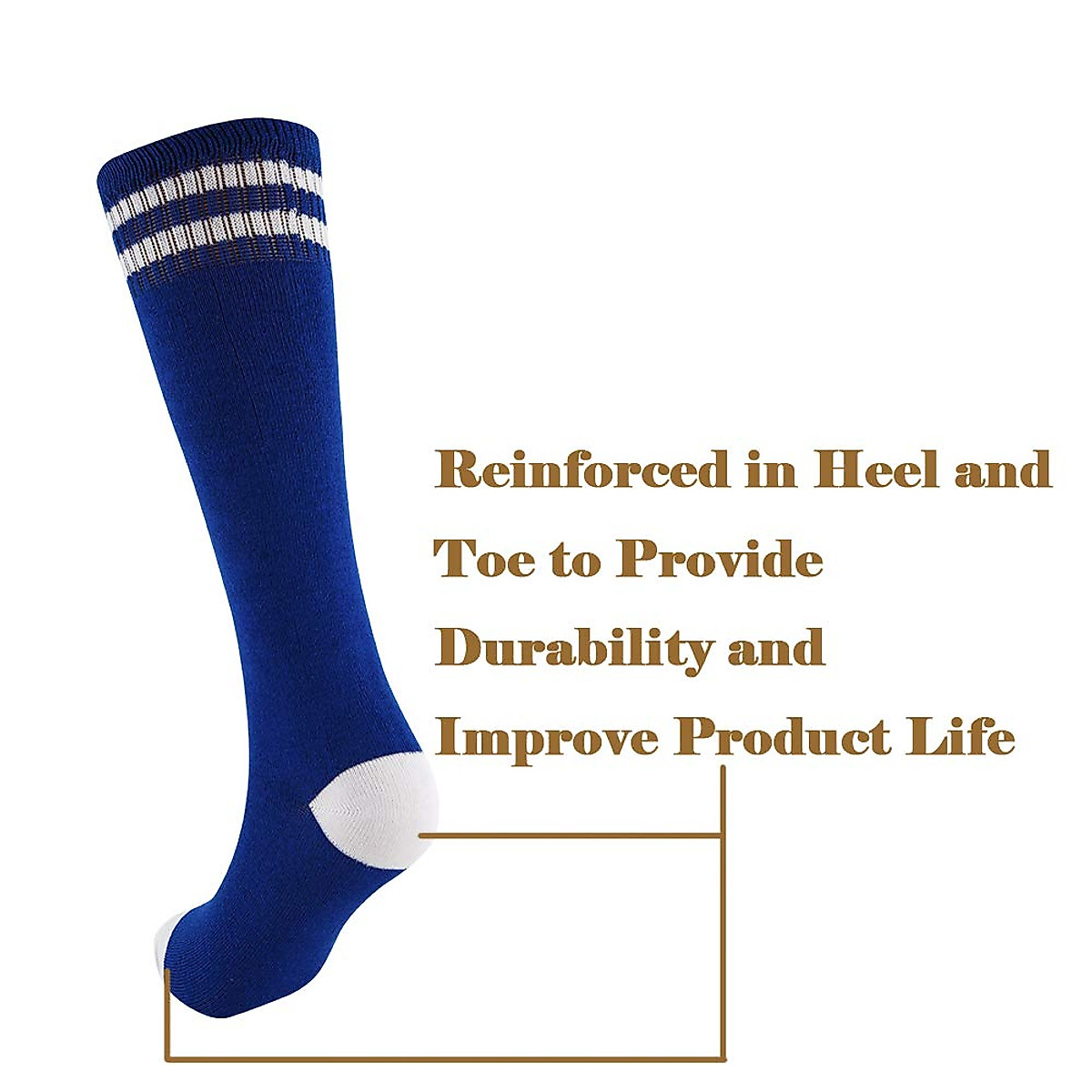 4 Pairs SocksDiary Knee High Socks for Kids, Cotton Soccer Socks for Boys, Girls, Toddlers