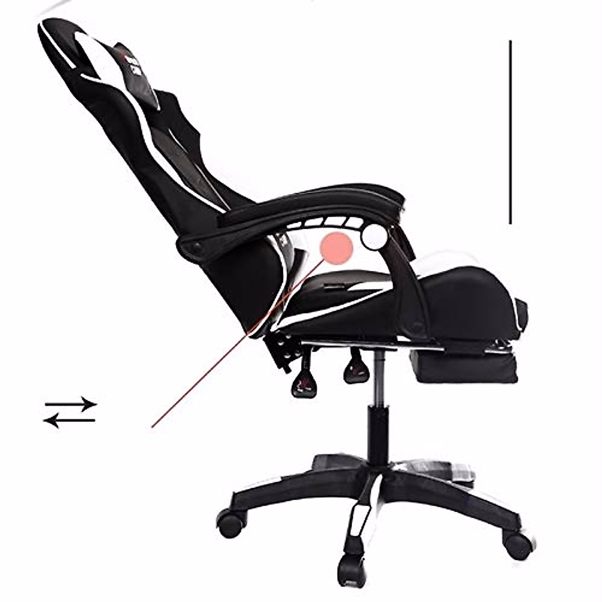 KXDTZ Executive Office Chair - High Back Office Chair with Footrest and Thick Padding - Reclining Computer Chair with Ergonomic Segmented Back, Black (Color : C)
