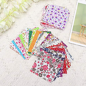 Healifty 100pcs Fabric Squares Sheets Cotton Patchwork Craft DIY Sewing Scrapbooking Quilting 10x10cm