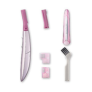 Panasonic Women’s Facial Hair Remover and Eyebrow Trimmer with Pivoting Head, Includes 2 Gentle Blades for Brow and Face and 2 Eyebrow Trim Attachments, Battery-Operated – ES2113PC