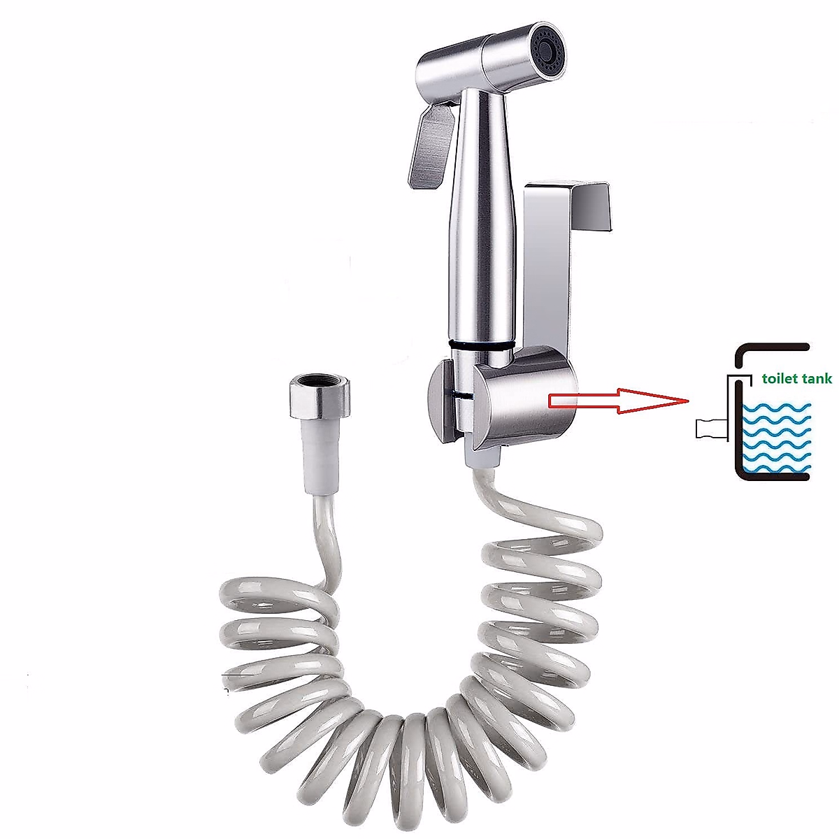 Handheld Bidet Sprayer for Toilet Portable Pet Shower Toilet Water Sprayer Seat Bidet Attachment Bathroom Stainless Steel Spray for Personal Hygiene (Hook)