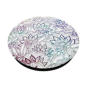 Rainbow Lotus Flower PopSockets PopGrip: Swappable Grip for Phones & Tablets