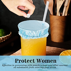 Lusofie 4 Pack Drink Covers for Alcohol Protection with Straw Hole Universal Cup Covers for Drinks, Prevent Drink Getting Spiked at Bar Party(4 Colors)