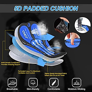 X-TIGER Men's Bike Shorts 5D Padded Cycling Shorts for Men, Mountain Road Bicycle Riding UPF 50+ Cycle Shorts Zipper Pockets