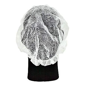 G & F Products 13040-100 Disposable Bouffant Caps Hair Net, Spun-Bonded Polypropylene, Non-Woven, Medical, Labs, Nurse, Tattoo, Food Service, Health, Hospital, White, 100/Sleeve