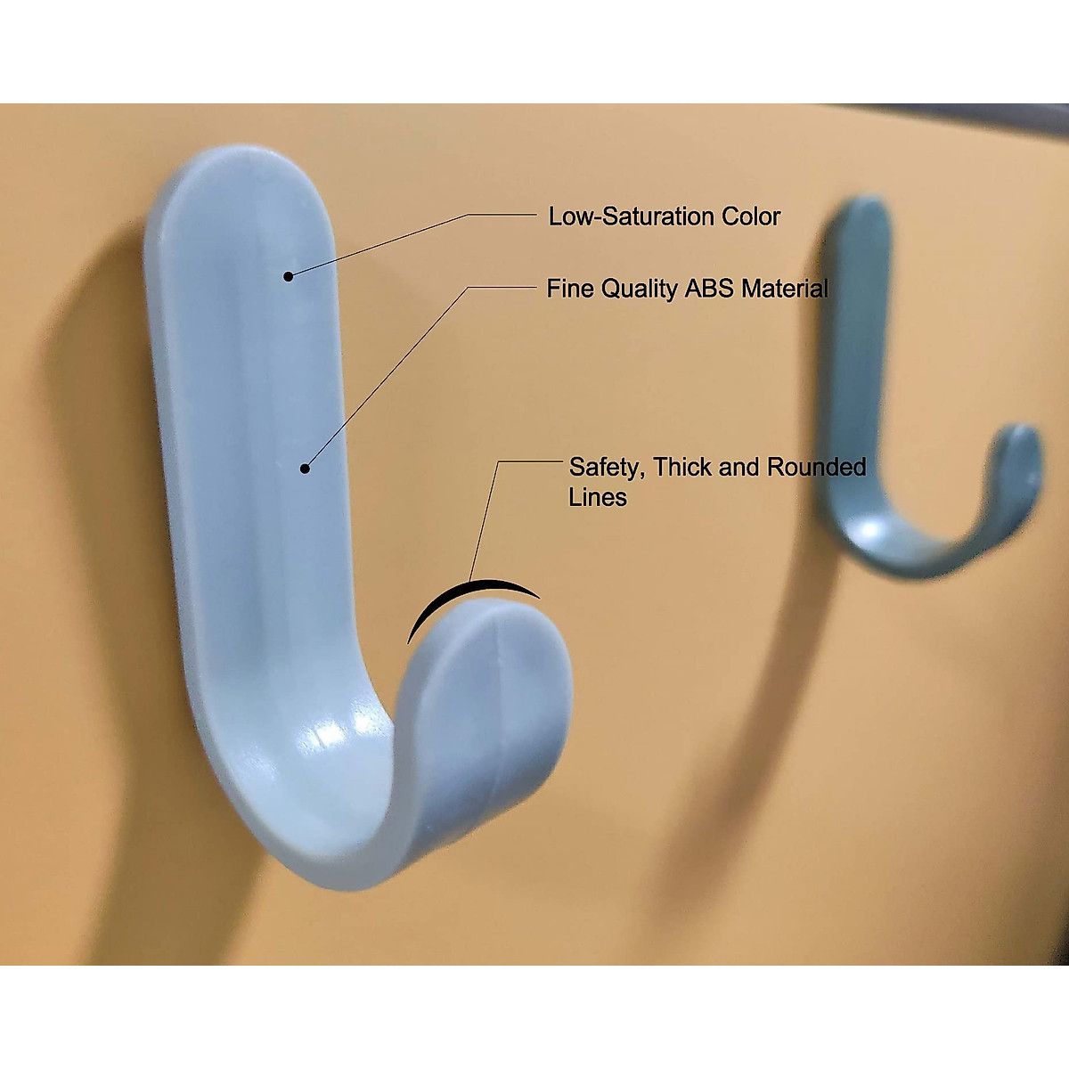 Fineget Wall Adhesive Hooks Towel Bathroom Hooks for Hanging Door Kitchen Hooks Hat Towel Key Sticky Heavy Duty J Hooks 6 Colors