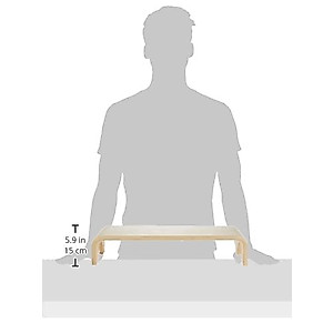 EARTHLITE Wooden Step Stool - 4'' High, Large Surface, Strong & Stable Bed Step, Foot Stool, Massage Step-Up