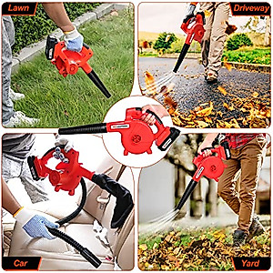 KEEPSOON Leaf Blower, Electric Leaf Blower Cordless with Powered Motor, 18V 2.0Ah Battery & Fast Charger, High/Low-Speed Handheld Battery Powered Blowers for Lawn Care Yard Work Around The House