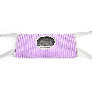 QIPINPU Ferret Hammock for Small Animals, Hanging Tunnel Tube Rat Toy (Purple)