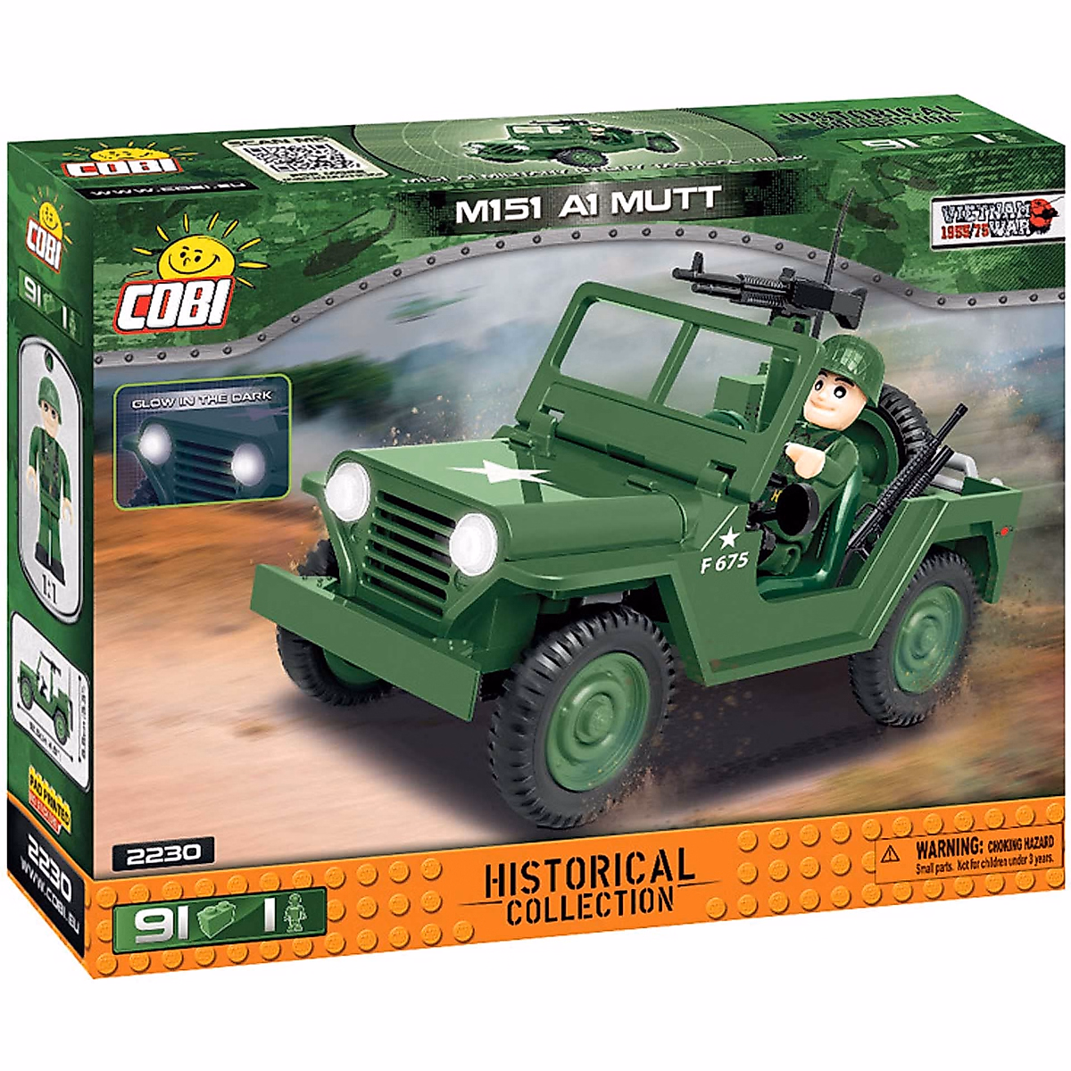 COBI Historical Collection M151 A1 Mutt Vehicle, Multicolor