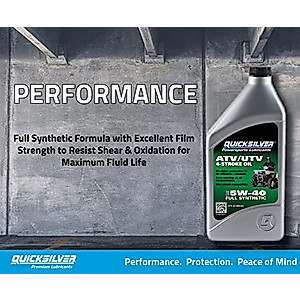 Quicksilver 8M0058914 5W-40 Full Synthetic 4-Stroke ATV Engine Oil – 1 Quart