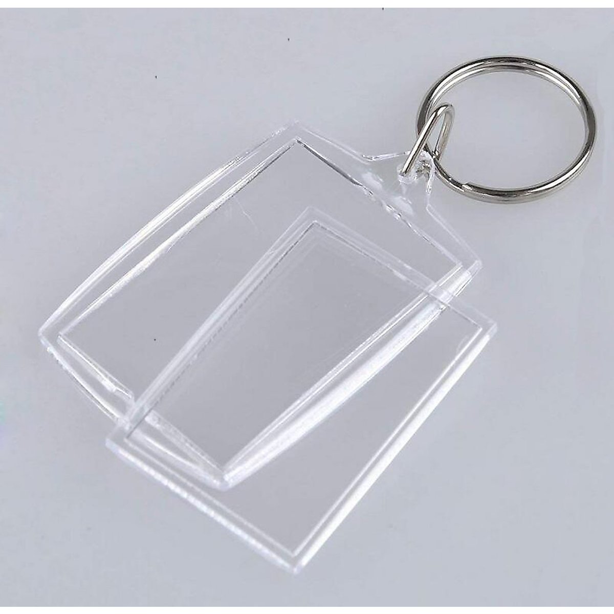 vipolish 25Pcs Acrylic Photo Frame Keyring Clear Blank DIY Photo Image Keychain Wallet Friendly Picture Frame Framework Key Buckle Ring for Women and Men Rectangle Shape