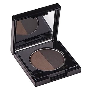 Arches & Halos - Duo Luxury Brow Powder - Dark Brown - Eyebrow Styling Cosmetics Palette, Powder, Tinting, Contouring, Precise Brow Definer - Hypoallergenic, Vegan - 2.5 g, Dark Brown