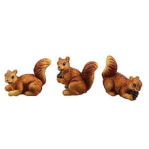 PHNAM Garden Statue,Miniature Squirrel Resin Random 6Pcs,Outdoor Lawn Decoration Gardening Doll House Flower Bonsai Potted Plant Decoration Statue