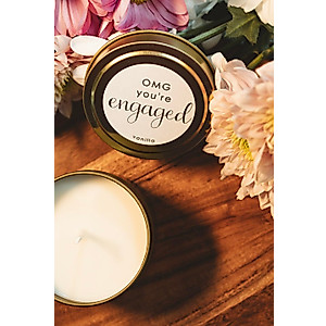 Engagement Gift Set for Couples - Boyfriend and Girlfriend Wine and Whiskey Glass With Candle - Fiance Fiancee Gift for Him and Her - His and Hers With Vanilla Scented Candle For Mr and Mrs