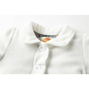 Mud Kingdom Baby Girls Jacket Fleece Turn-down Collar Button Up White 6 Months