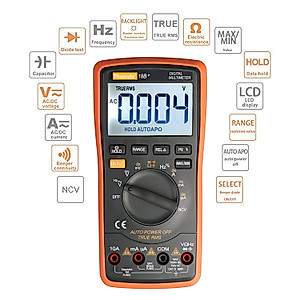 Auto Ranging Digital Multimeter TRMS 6000 Counts with 1000V 20A Multimeter Test Leads Probes Set