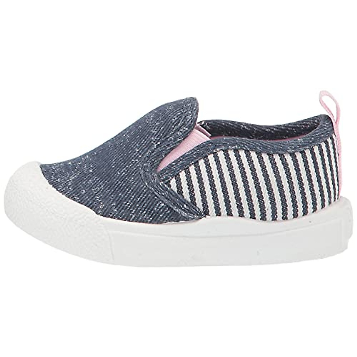 OshKosh B'Gosh Girls Ezma Slip-On Shoe, Navy/White, 10 Toddler