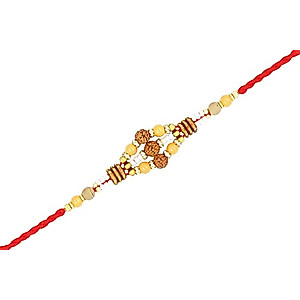 Handmade Raksha Bandhan Rakhi for Brother | Designer Rakhi Bracelet Handmade Rakhi | Rakhi for Brother made Kundan Multicolor Beads for Indian Festival Raksha Bandhan (Design5)