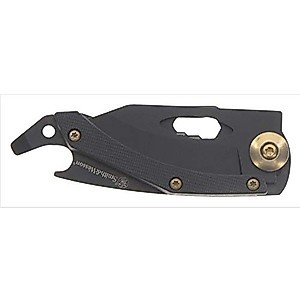 Smith & Wesson Multi-Tool 5.5in Stainless Steel Folding Knife with 2in Drop Point Blade and S.S. Handle for Outdoor, Tactical, Survival and EDC,Black/Gold