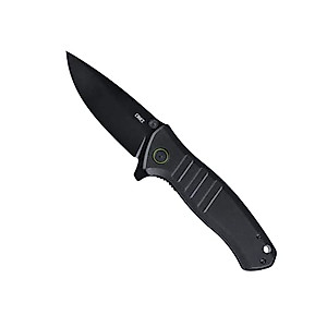 CRKT Dextro EDC Folding Pocket Knife: Everyday Carry Plain Edge, Liner Lock, Aluminum Handle 6295, Gray and Black