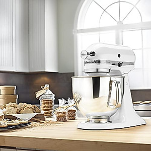 KitchenAid KSM150PSWH Artisan Series 5-Qt. Stand Mixer with Pouring Shield - White