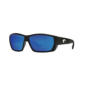 Costa Del Mar Man Sunglasses, Matte Black Frame - Blue Mirror Lenses - 62MM