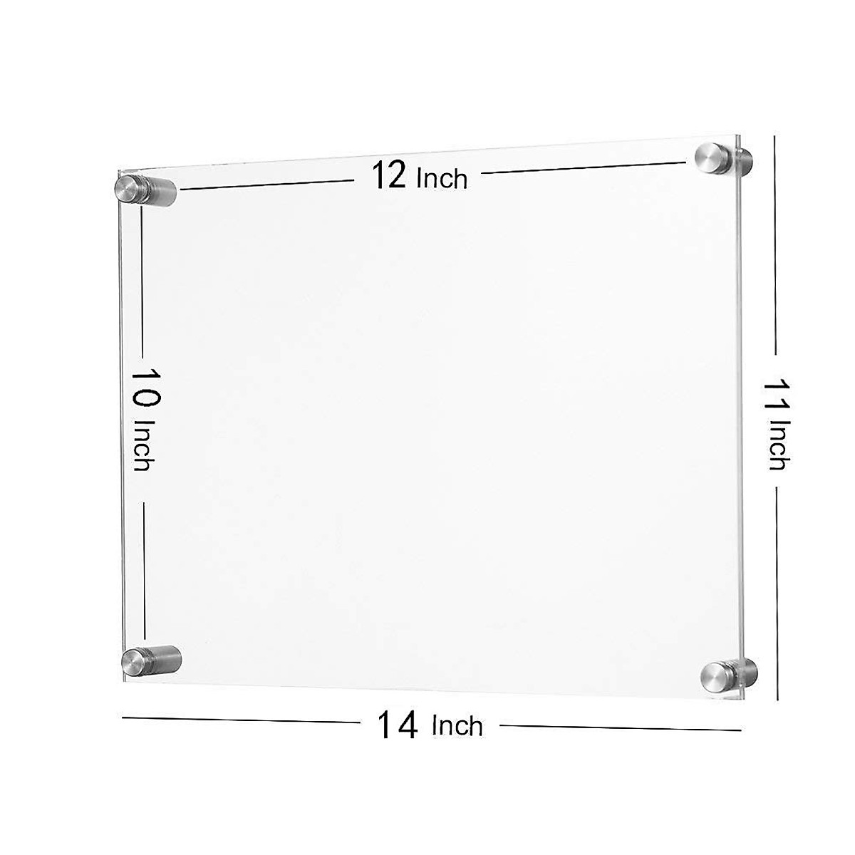 Meetu Acrylic 11x14 Frame -Inner 10x12 Picture Frame -Wall Mount Photo Frame Use As Family Picture Frame, Baby Photo Frame, Document Frame, Art Frames -Create Supper Clear Floating Look