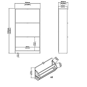 Pemberly Row Modern 3 Drawer Shoe Cabinet, 18-Pair Shoe Rack Storage Organizer in White
