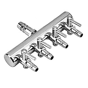 Tnfeeon Aquarium Air Pump Regulating Valve, Stainless Steel Aquarium Fish Tank Air Pump Valve 8mm Turn to 4mm Splitter Control Valve(4 Way)