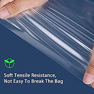 HUISPARK Vacuum Sealer Bags, 6"*8" 200 Pcs Heavy Duty Pre-Cut Design Commercial Grade Food Sealable Bag for Heat Seal Food Storage, Boilsafe to 280°F Freezable, Great for Storage, Meal Prep and Sous Vide…